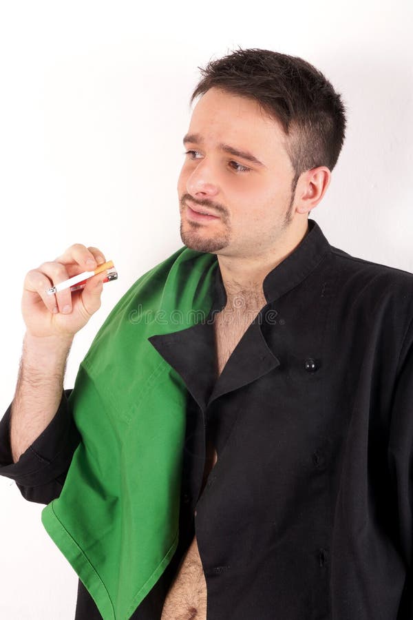 Smoking Chef stock image. Image of white, portrait, male - 49094105