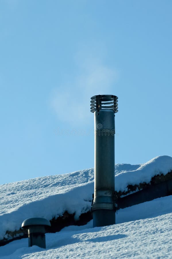 Smoking chimney stock photo. Image of tube, roof, freezing - 40227050