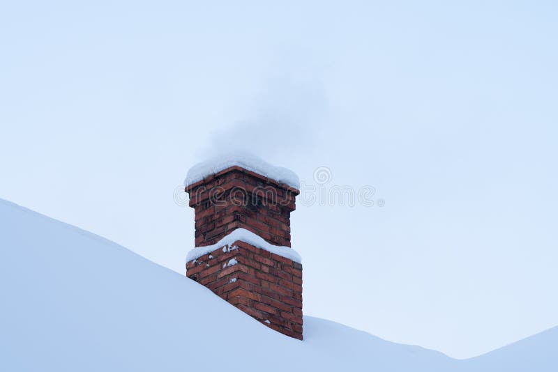 Smoking chimney stock photo. Image of snow, white, architecture - 301284010