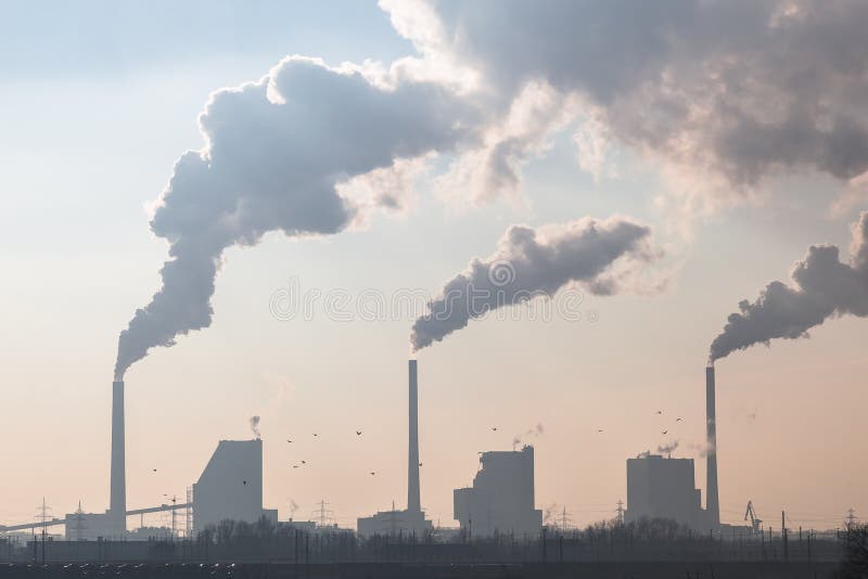 Chimneys of Coal-fired Power Plants Stock Image - Image of energy ...