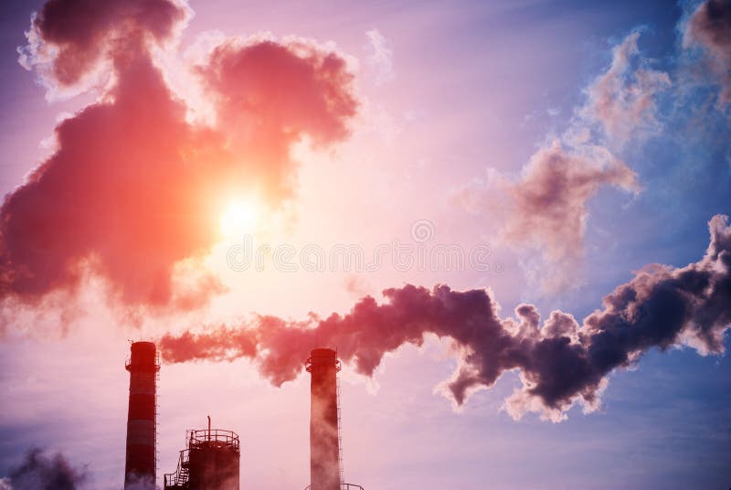 Chimneys of Coal-fired Power Plants Stock Image - Image of energy ...