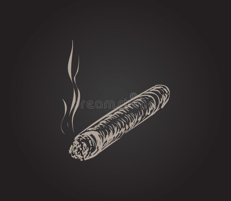 Smoking Cigar Hand Drawn Sketch Vector Illustration. Stock Vector ...