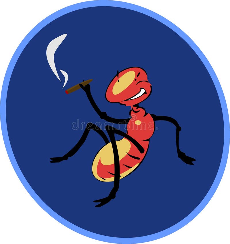 Smoking a cigar an insect stock vector. Illustration of smoke - 12036907