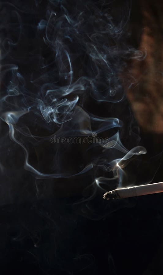 Smoking Cigarette in the Dark. Stock Image - Image of cigarette ...