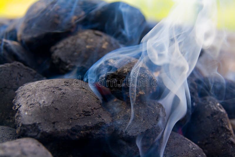 Smoking coal stock photo. Image of pieces, blue, heat - 8934292