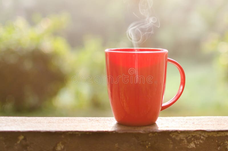Smoking Coffee in a mug stock photo. Image of healthy - 53261724