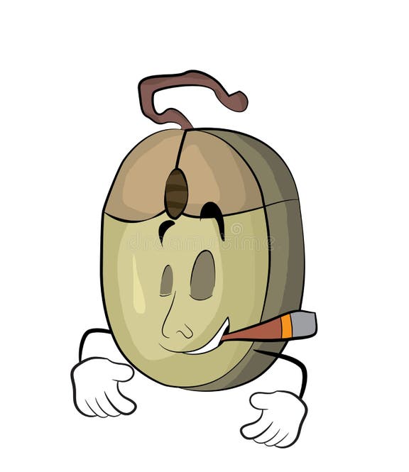 Smoking Computer Mouse Cartoon Stock Illustration - Illustration of ...