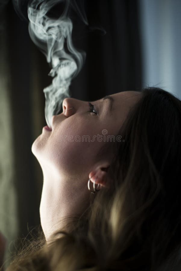 Smoking cute girl. stock image. Image of adult, person - 53908567