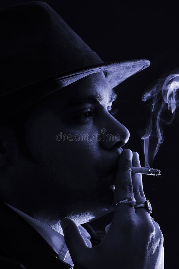 Smoking in the dark stock image. Image of nicotine, carbon - 7911989