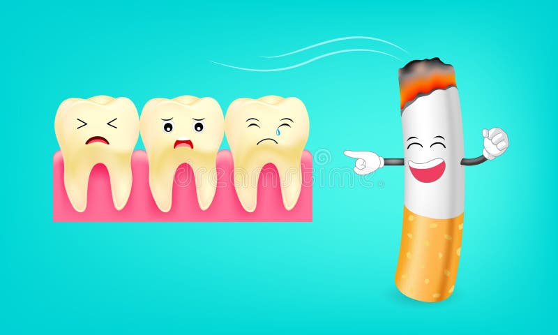 Smoking Effect on Tooth. Problem from Cigarette. Stock Vector ...