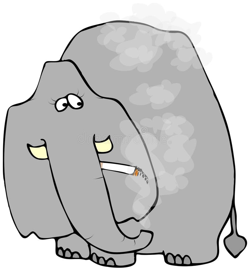Smoking Elephant stock illustration. Illustration of smoking - 12634882