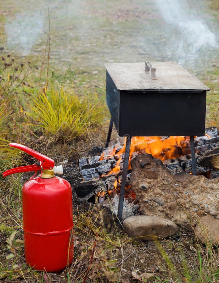 Smoking of Fish on a Fire in a Smoke Box Stock Photo - Image of bonfire ...