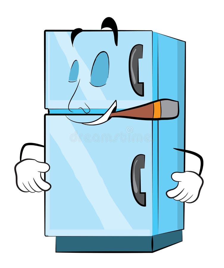 Sad fridge cartoon stock illustration. Illustration of lonely - 47926813