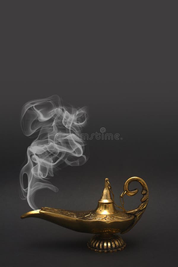 Smoking Genie Lamp stock photo. Image of metallic, aladdin - 5013488