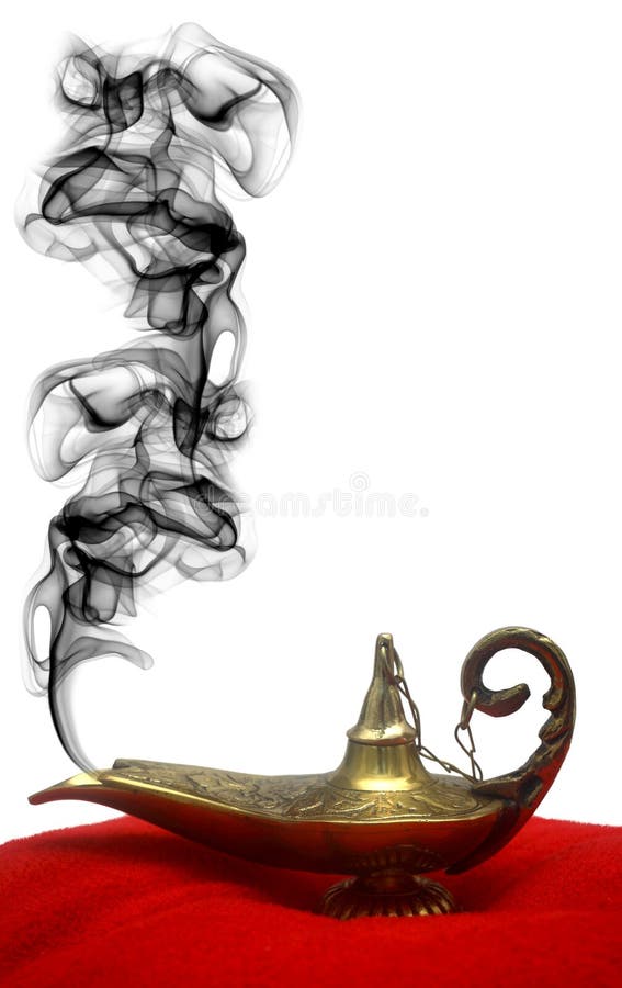 Smoking Genie Lamp stock photo. Image of metallic, aladdin - 5013488