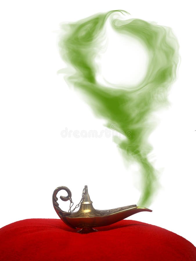Smoking Genie Lamp stock photo. Image of metallic, aladdin - 5013488