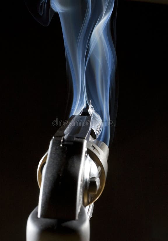 Smoking gun stock image. Image of weapon, black, dark - 14551565