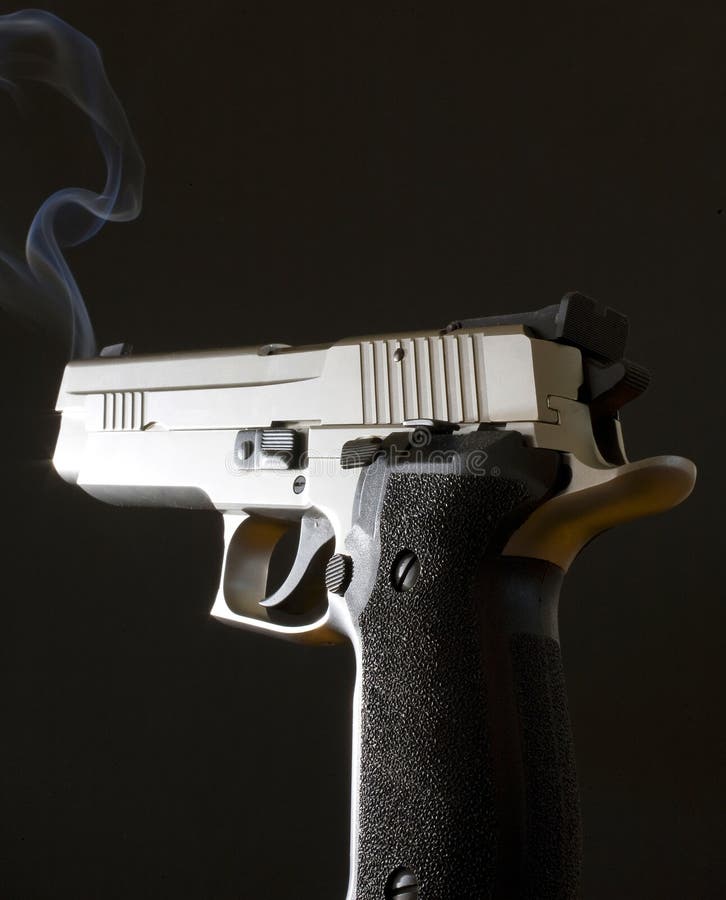Smoking gun stock image. Image of pistol, barrel, smoke - 8305657