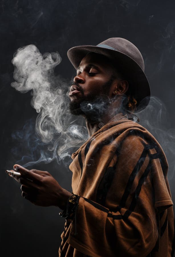 Smoking guy stock image. Image of rapper, africanamerican - 70493383