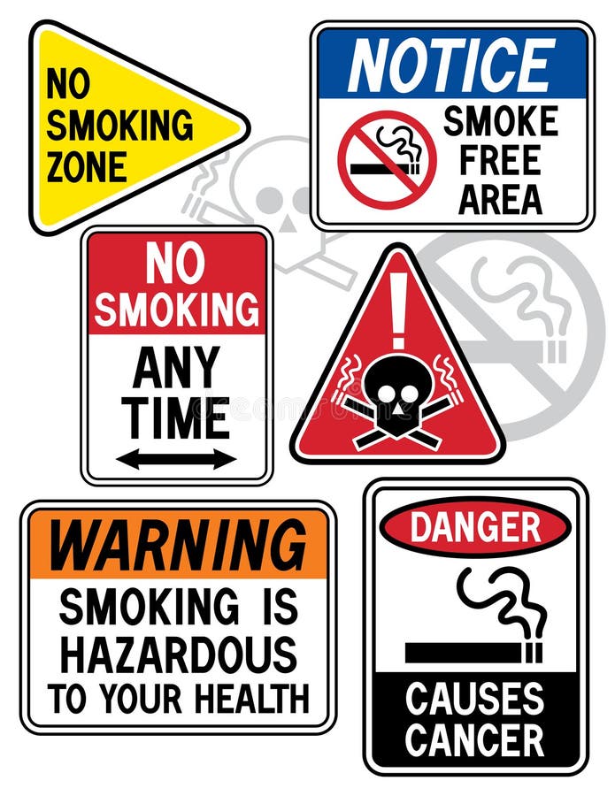 Smoking Hazard Signs 1 stock vector. Illustration of stopping - 6198793