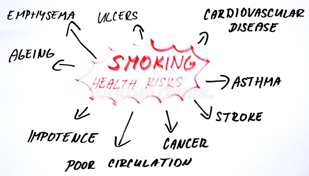Smoking Health Risks Diagram Stock Illustration - Illustration of ...