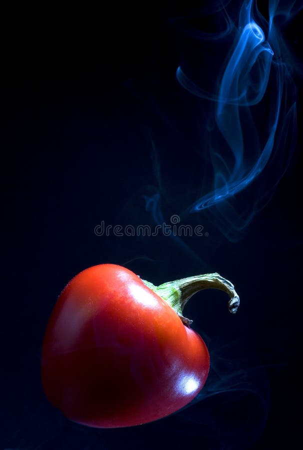 Smoking hot red pepper stock image. Image of spicy, stem - 6479697