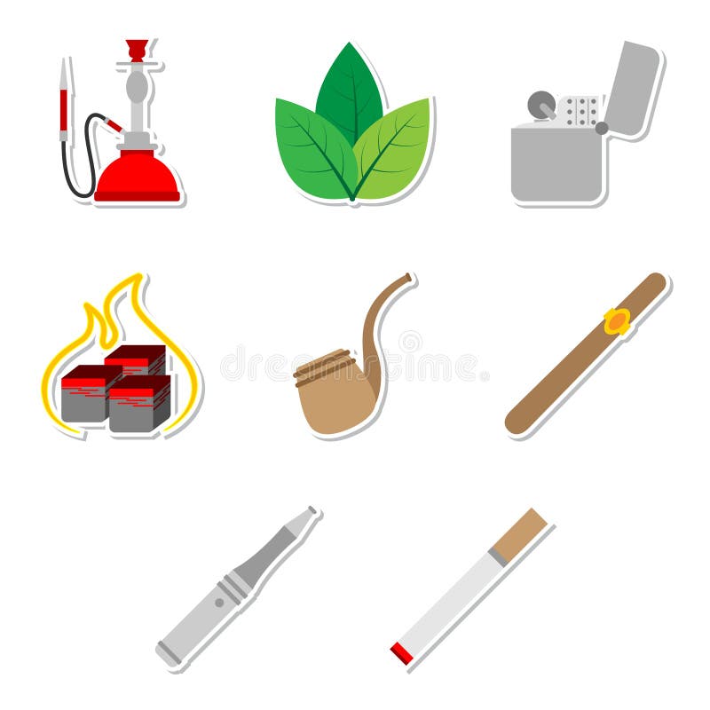 Smoking icon set stock vector. Illustration of goza - 264841019
