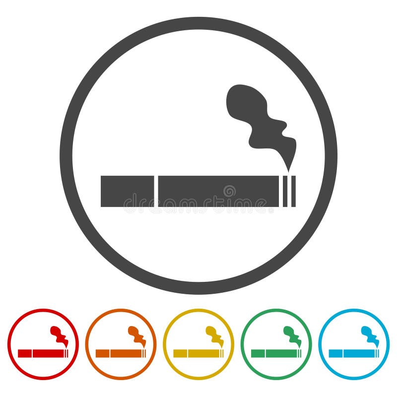 Smoking Icon, Smoke Vector Icon Stock Vector - Illustration of place ...
