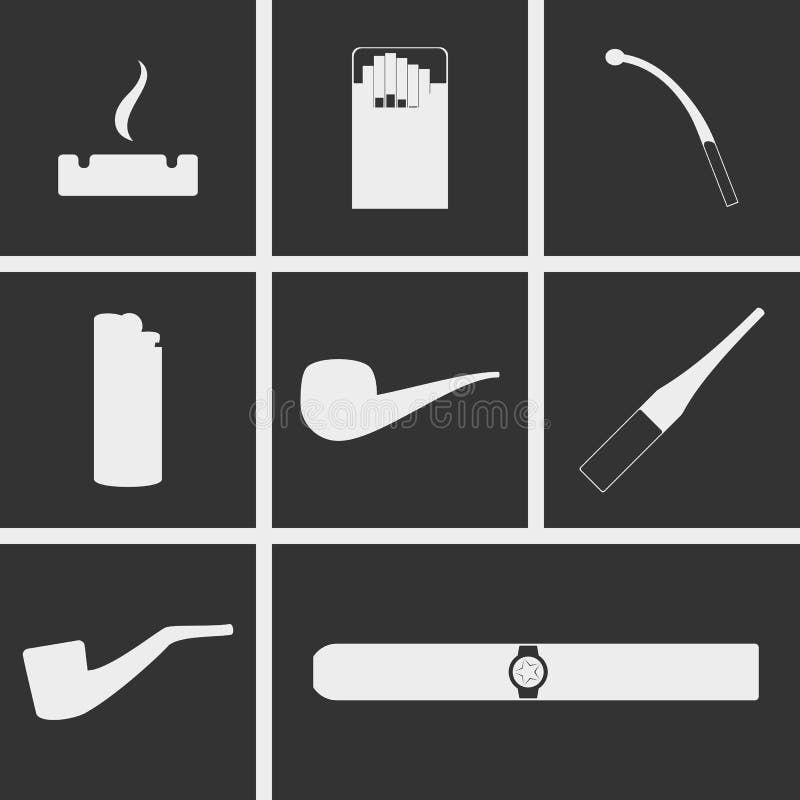 Smoking Icons stock illustration. Illustration of smoke - 49334599