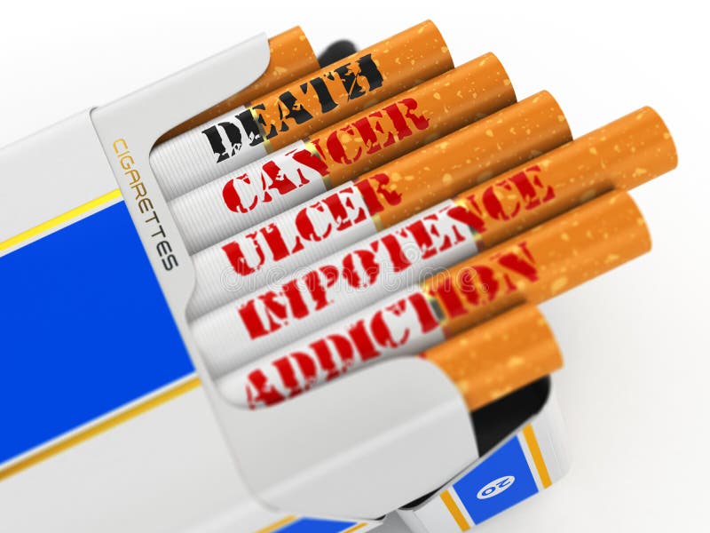 Smoking Kills. Cigarette Pack with Text Cancer and Death. Stock ...