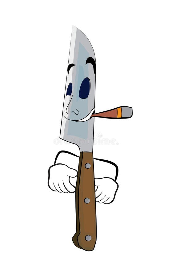 Sad knife cartoon stock illustration. Illustration of sharp - 49290825