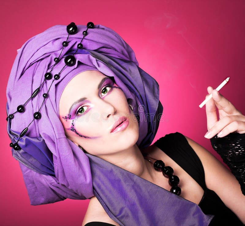 Smoking lady stock photo. Image of fashion, creative - 37910244