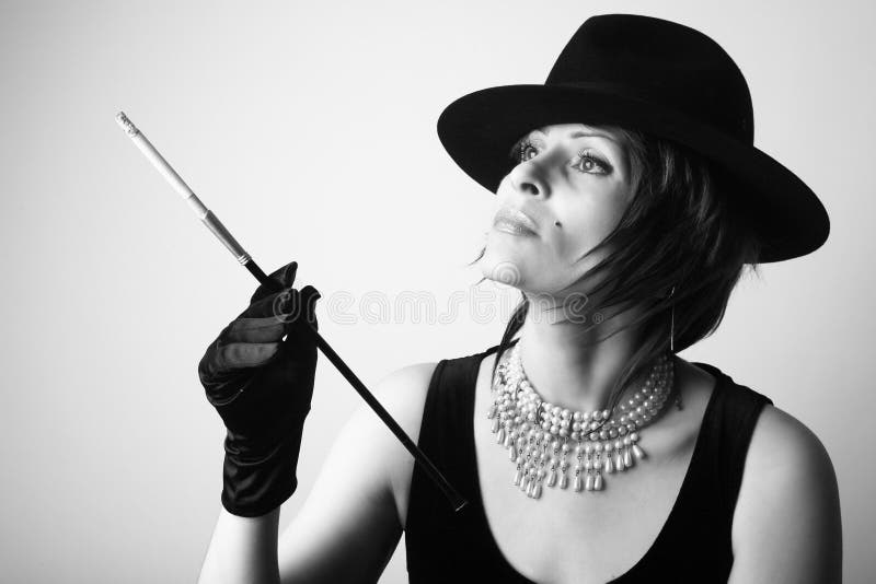Smoking lady stock photo. Image of imagery, gesture, elegance - 3802012
