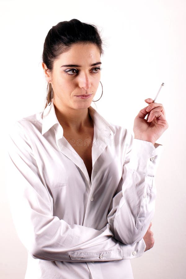 Smoking lady stock image. Image of happy, attractive - 50430127