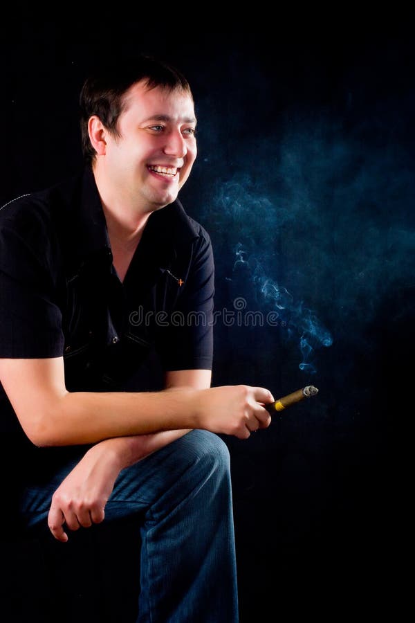 Smoking man stock image. Image of indoor, elegant, face - 12401773