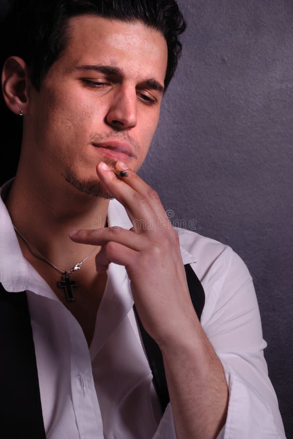 Smoking men portrait stock image. Image of adult, pose - 15190645