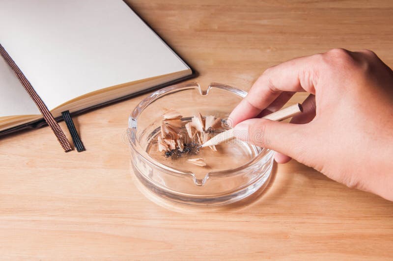 Smoking Pencil Cigarette Concept Idea Stock Image - Image of ashtray ...