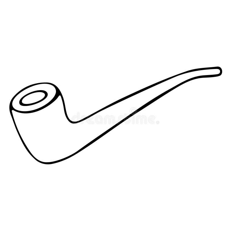 Smoking Pipe Hand Drawn Vector Illustration Stock Vector - Illustration ...