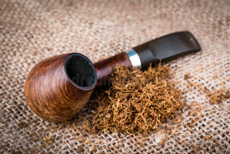 Smoking Pipe and Tobacco on Burlap Stock Photo - Image of habit, health ...