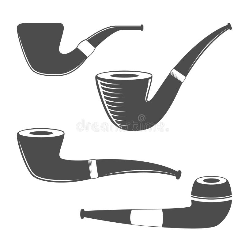Smoking Pipes Illustration Set. Vector Stock Vector - Illustration of ...