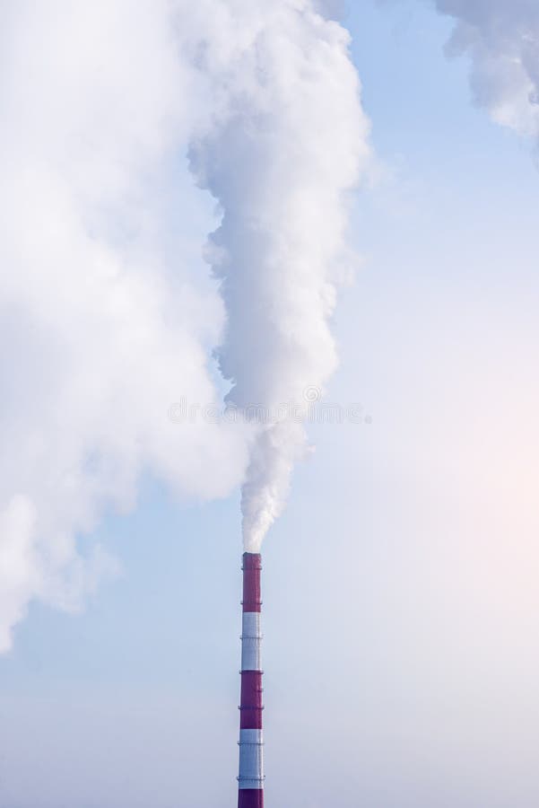 Smoking Pipes Of Thermal Power Plant Emitting Carbon Dioxide In The