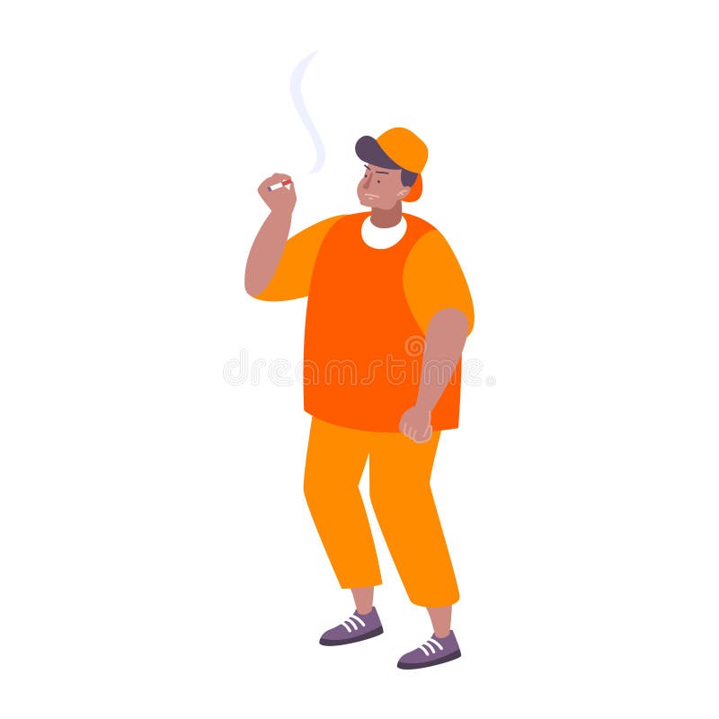 Smoking Prisoner Flat Composition Stock Vector - Illustration of state ...