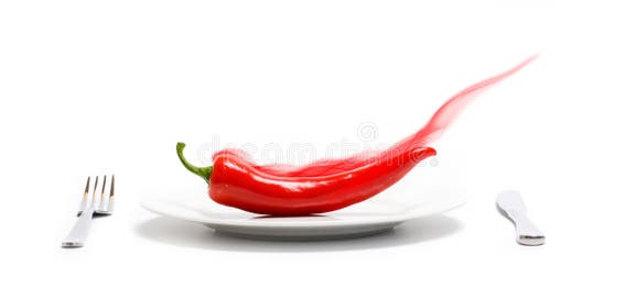 Smoking Red Hot Chili Pepper Stock Photo - Image of chilli, plate: 13526710
