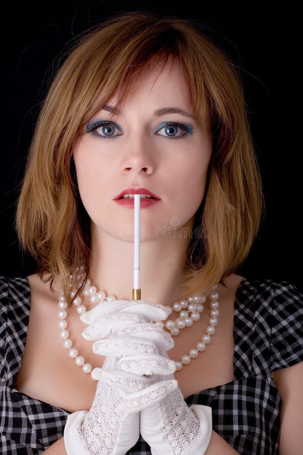 Smoking retro stock photo. Image of night, fashioned - 12470400