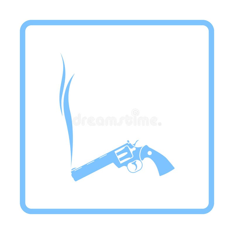 Smoking Revolver Icon stock vector. Illustration of protection - 211908665