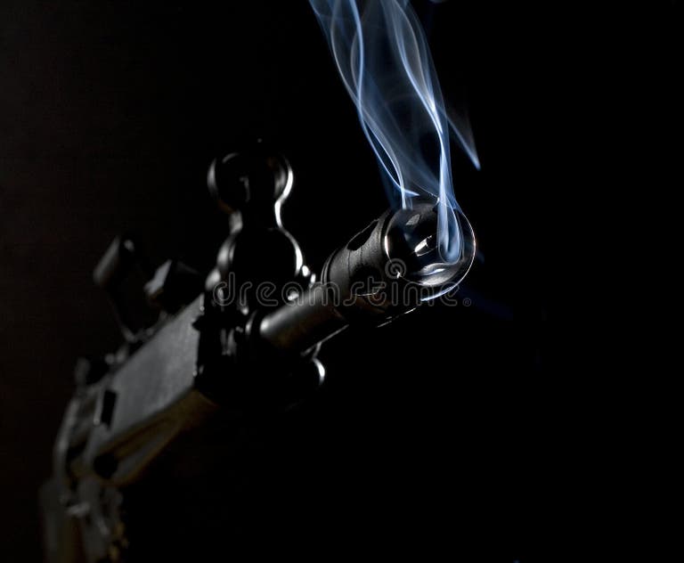 Smoking rifle stock photo. Image of firearm, smoke, weapon - 13101734