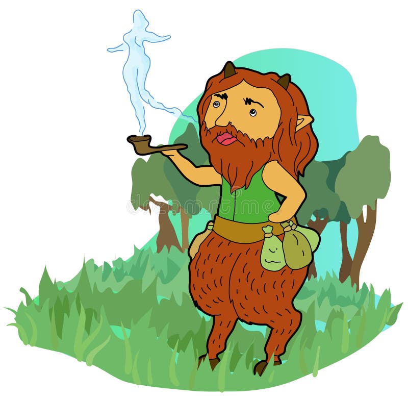Smoking satyr stock vector. Illustration of character - 30681370