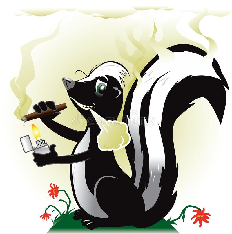 Smoking Skunk stock vector. Illustration of noxious, fumes - 24025738