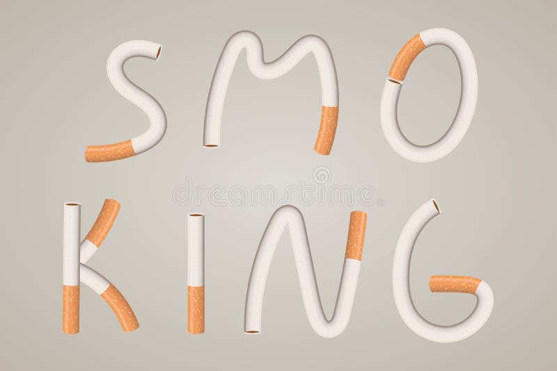 Smoking Text Made of Cigarettes Illustration Stock Vector ...