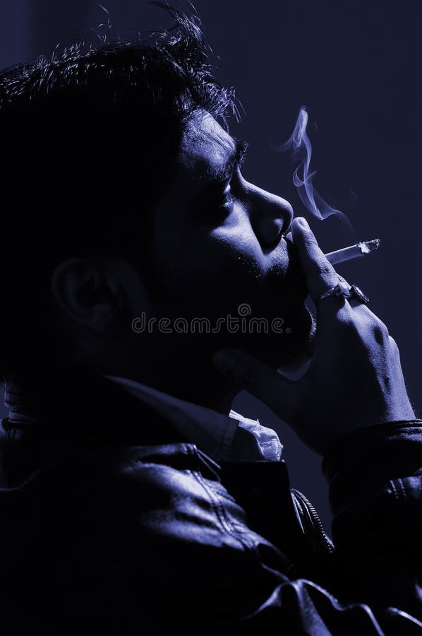 Smoking under stress stock image. Image of smoking, cigarette - 7995415